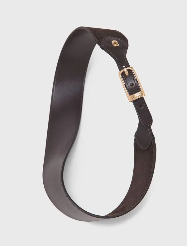 Maje Mixed Suede And Leather Corset Belt