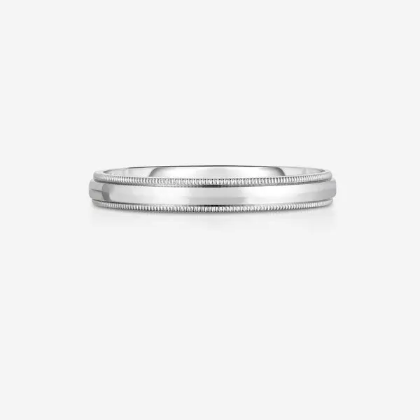 Ring Concierge 3 Mm Milgrain Comfort Fit Wedding Band In 14k Gold Or - Platinum