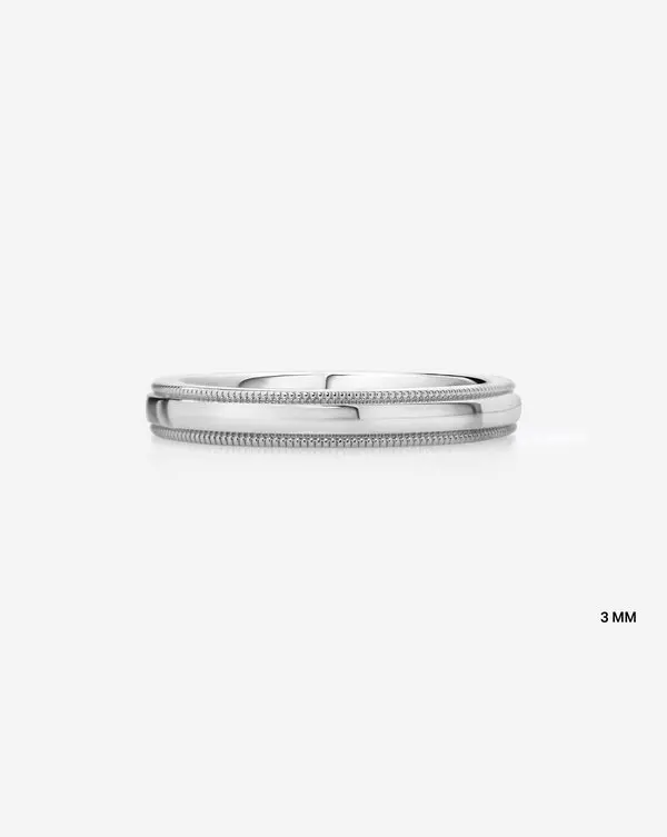 Ring Concierge 3 Mm Milgrain Comfort Fit Wedding Band In 14k Gold Or - Platinum