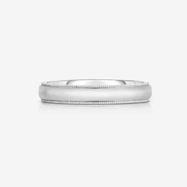 Ring Concierge 4 Mm Milgrain Comfort Fit Wedding Band - Platinum
