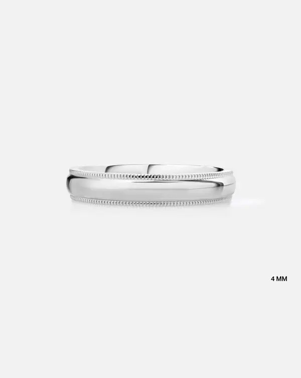 Ring Concierge 4 Mm Milgrain Comfort Fit Wedding Band - Platinum