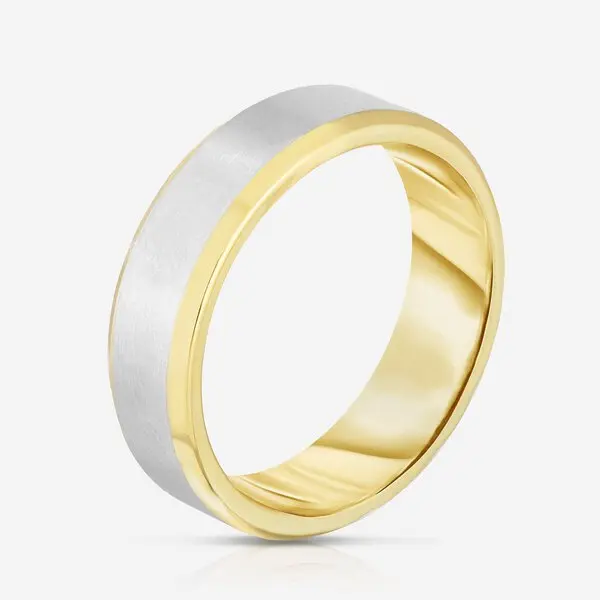 Ring Concierge 6 Mm Contrast Beveled Wedding Band