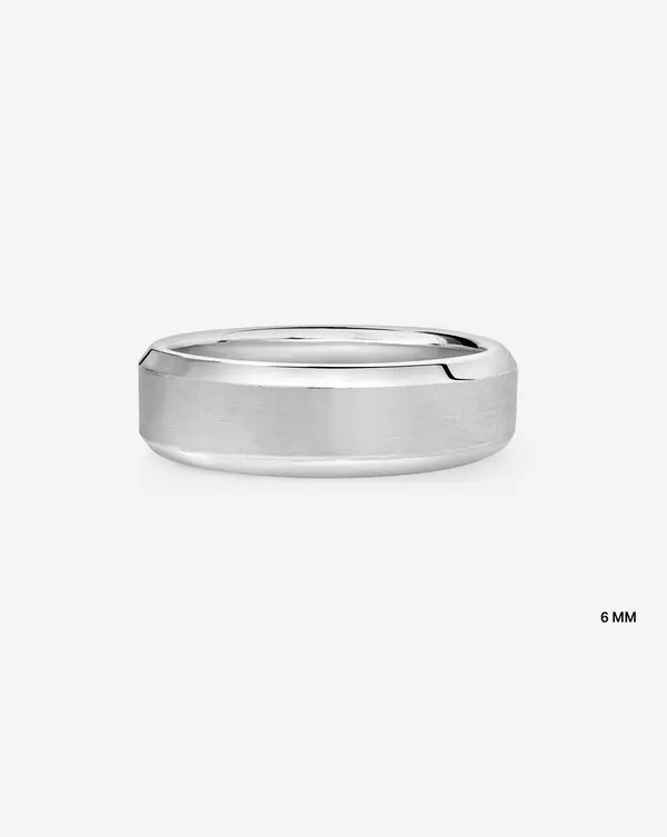 Ring Concierge 6 Mm Contrast Beveled Wedding Band - One-color