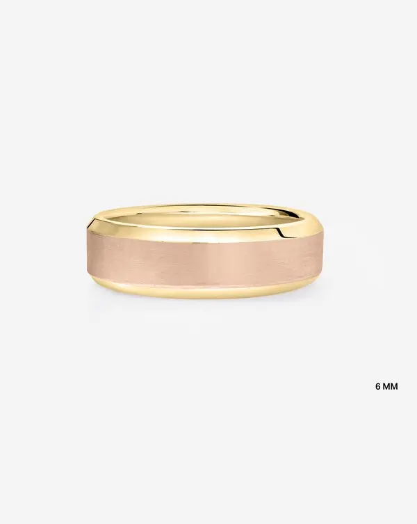 Ring Concierge 6 Mm Contrast Beveled Wedding Band - One-color