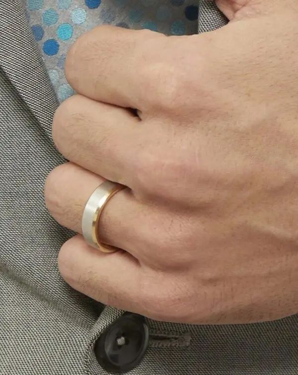 Ring Concierge 5 Mm Contrast Beveled Wedding Band