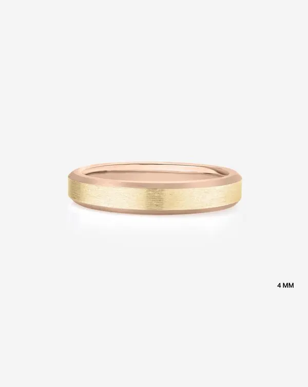 Ring Concierge 4 Mm Contrast Beveled Wedding Band - One-color