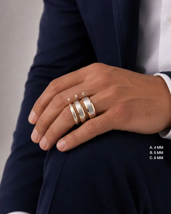 Ring Concierge 4 Mm Contrast Beveled Wedding Band