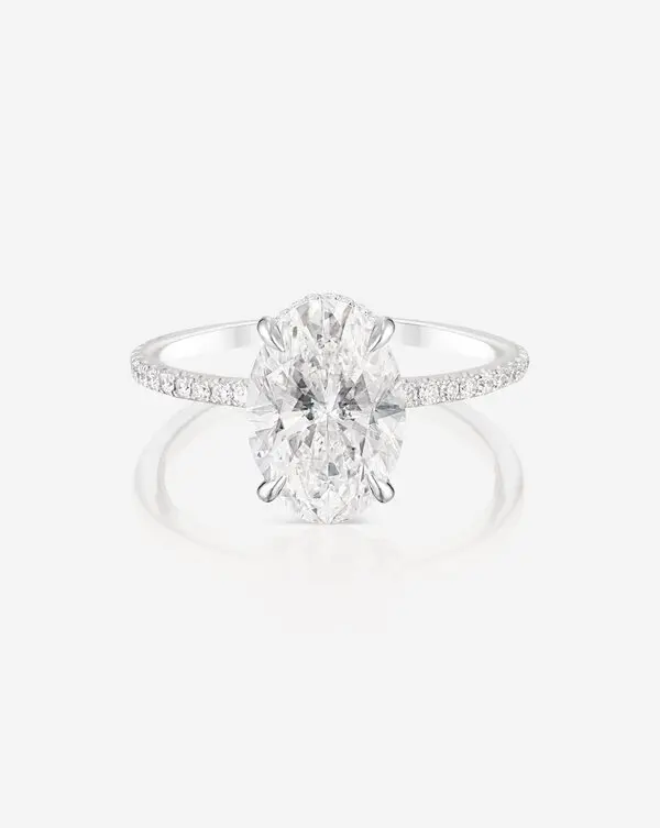 Ring Concierge 3.39 Ct. Oval Lab Diamond Engagement Ring In Platinum