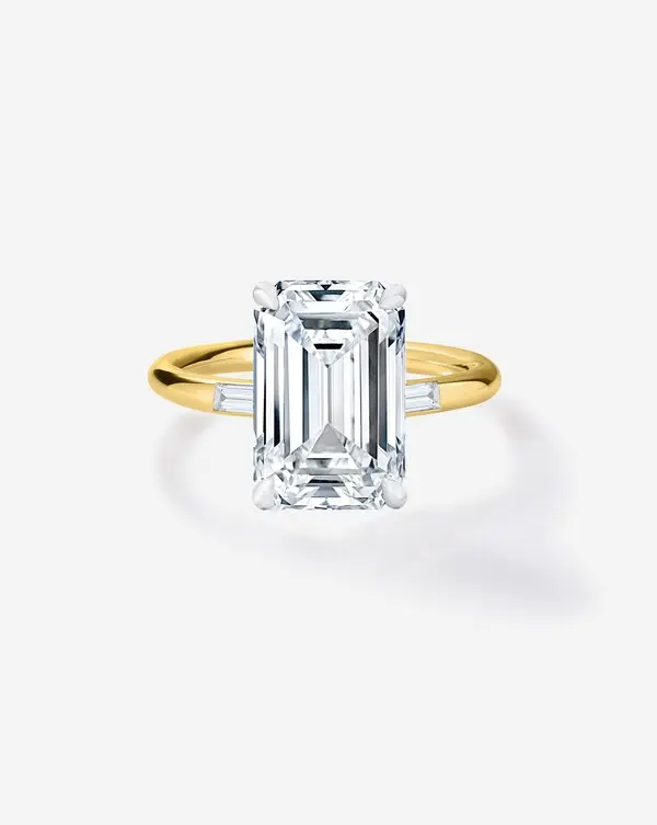 Ring Concierge Emerald Lab Diamond Engagement Ring With Baguette Accents