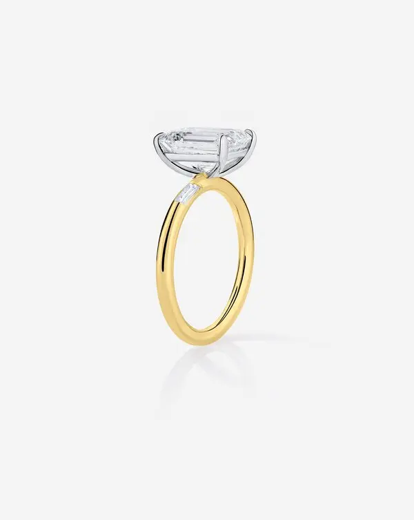 Ring Concierge Emerald Lab Diamond Engagement Ring With Baguette Accents