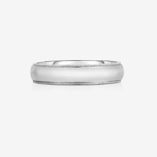 Ring Concierge 5 Mm Milgrain Comfort Fit Wedding Band - Platinum