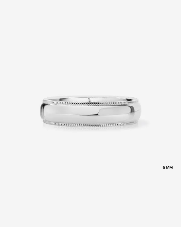 Ring Concierge 5 Mm Milgrain Comfort Fit Wedding Band - Platinum