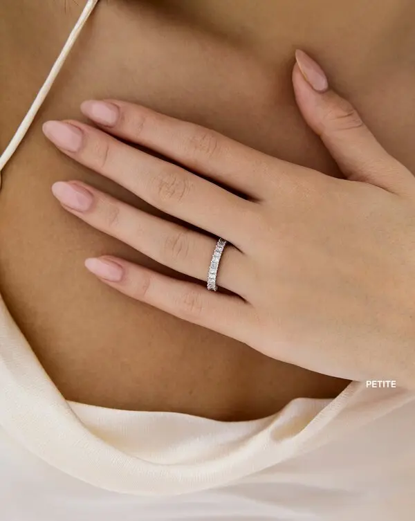 Ring Concierge Radiant Lab Diamond And Birthstone Eternity Band - Platinum