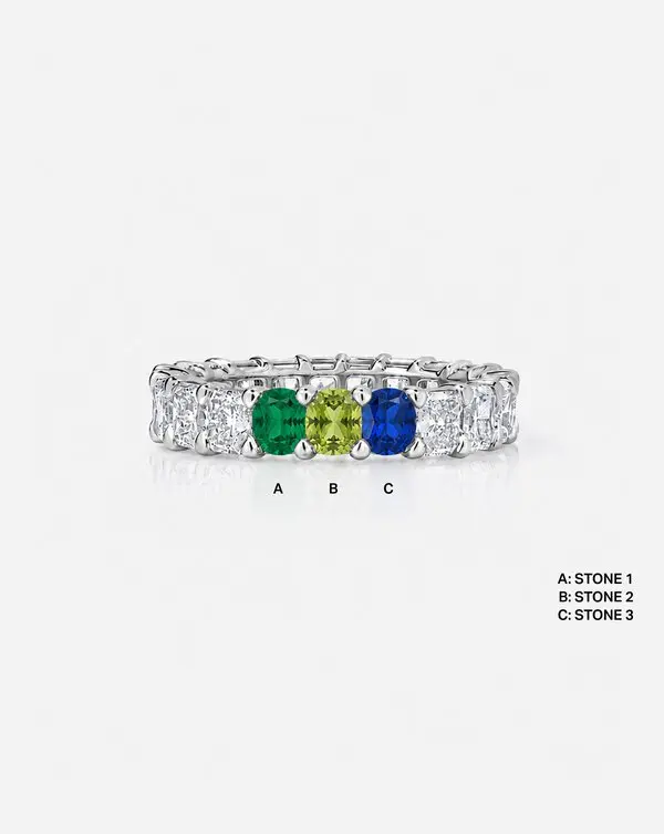 Ring Concierge Radiant Lab Diamond And Birthstone Eternity Band - Platinum