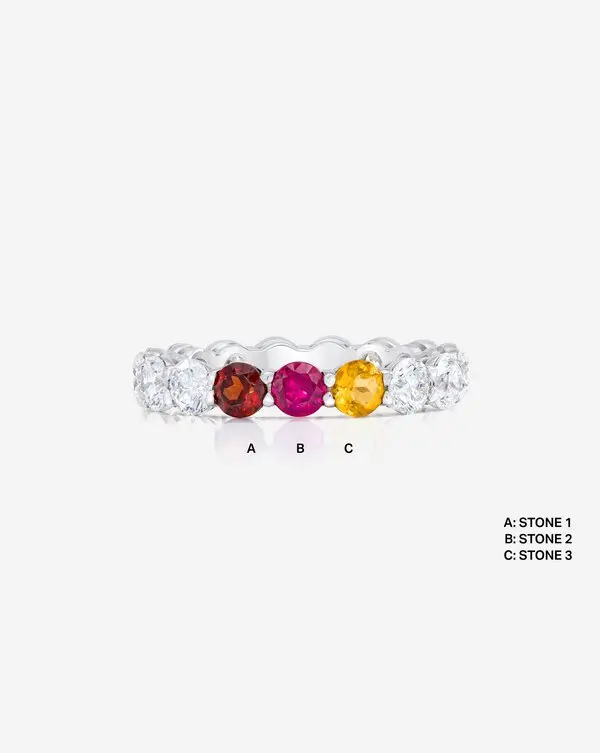 Ring Concierge Round Diamond And Birthstone Eternity Band - Platinum