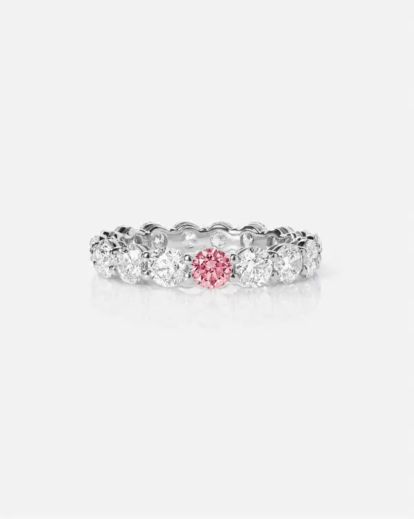Ring Concierge Round Diamond And Birthstone Eternity Band - Platinum