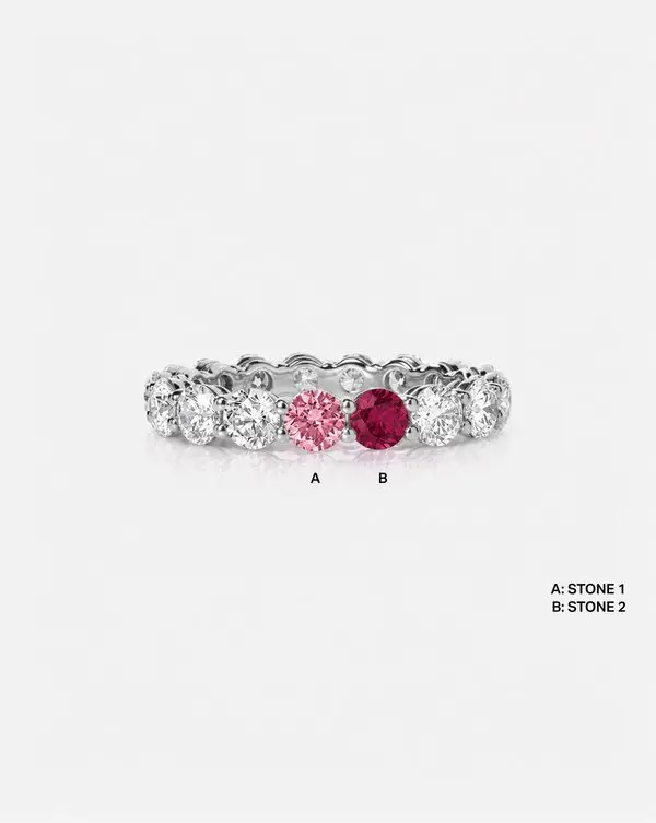 Ring Concierge Round Diamond And Birthstone Eternity Band - Platinum