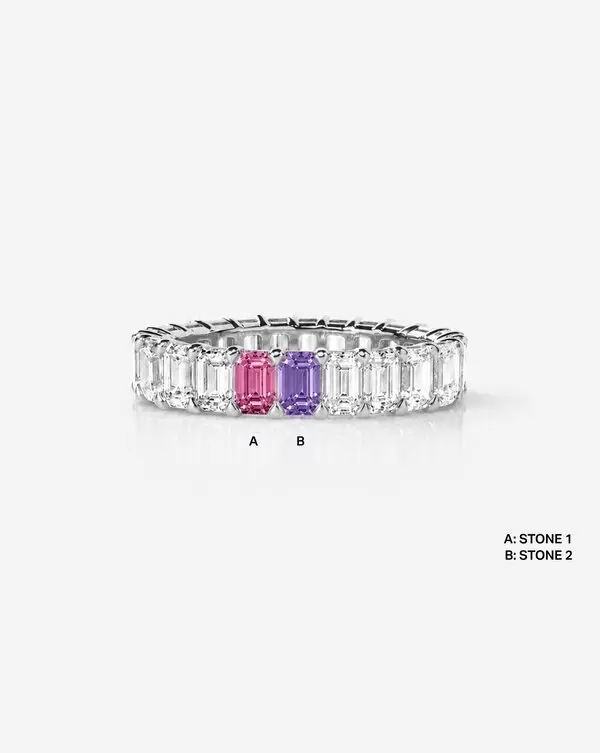 Ring Concierge Lab Diamond Birthstone Eternity Band - Platinum