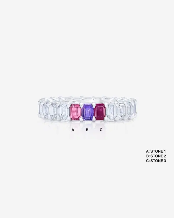 Ring Concierge Emerald And Diamond Eternity Band - Platinum