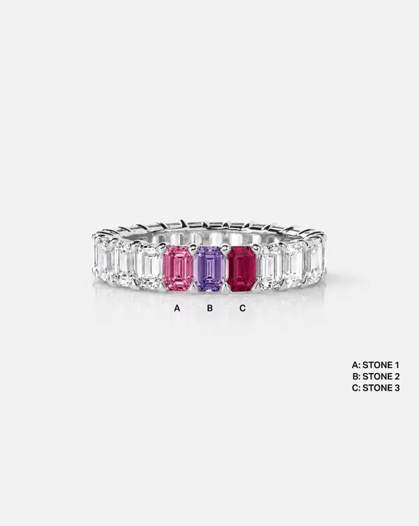 Ring Concierge Emerald And Diamond Eternity Band - Platinum