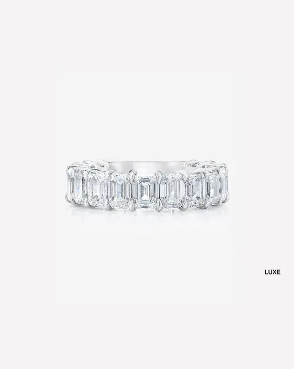 Ring Concierge Emerald Cut Diamond Wedding Band - Platinum