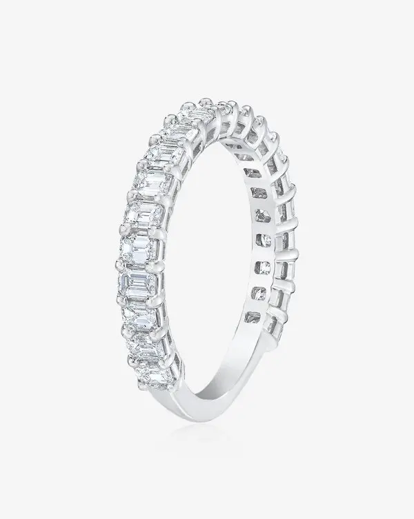 Ring Concierge Emerald Cut Diamond Wedding Band - Platinum