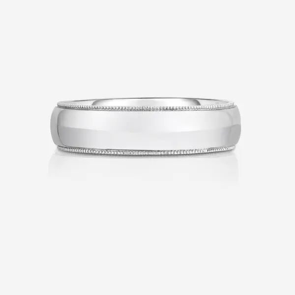 Ring Concierge 6 Mm Milgrain Comfort Fit Wedding Band - Platinum