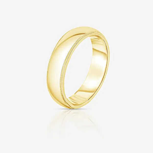 Ring Concierge 6 Mm Milgrain Comfort Fit Wedding Band - Platinum