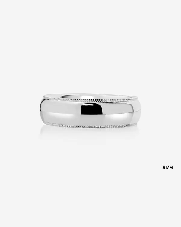 Ring Concierge 6 Mm Milgrain Comfort Fit Wedding Band - Platinum