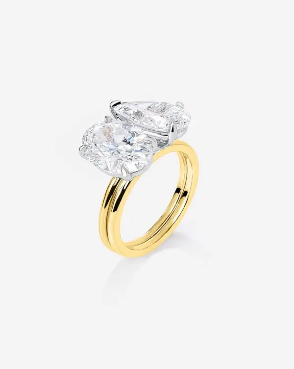 Ring Concierge 4.70 Ct. Oval & Pear Whisper Thin® Duet Engagement Ring