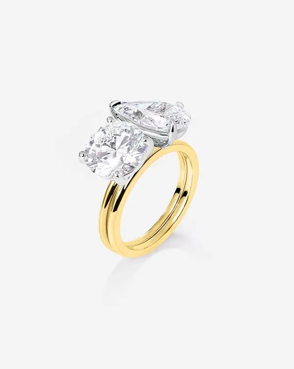 Ring Concierge 4.74 Ct. Round & Pear Lab Diamond Whisper Thin® Duet Engagement Ring