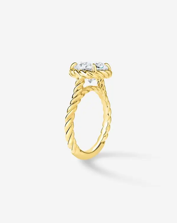 Ring Concierge 3.01 Carat Round Lab-grown Diamond Twisted Wrap Engagement Ring In 14k Yellow