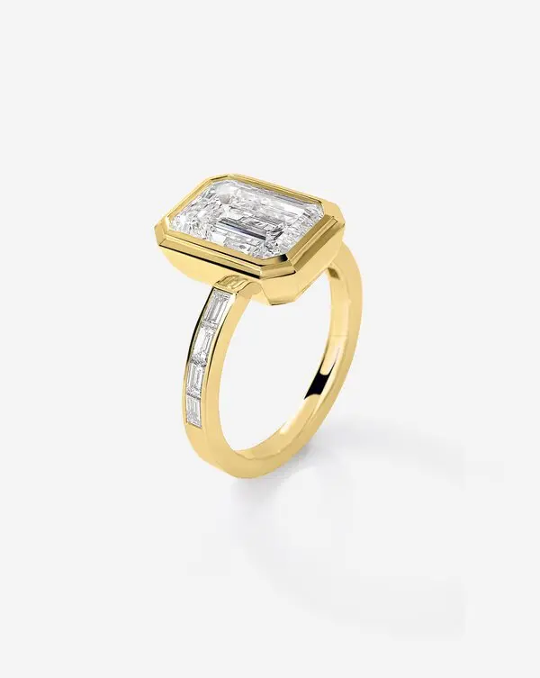 Ring Concierge 3.25 Ct. Emerald Lab Diamond Engagement Ring In 14k Yellow