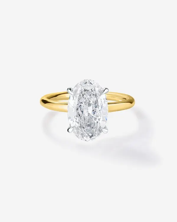 Ring Concierge 2.08 Ct. Oval Lab Diamond Solitaire Engagement Ring In 14k Yellow