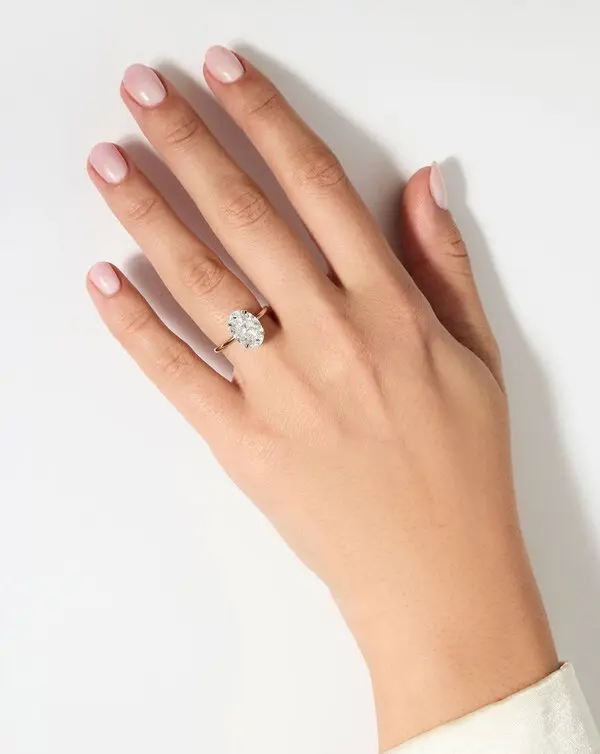 Ring Concierge 3.49 Carat Oval Lab-grown Diamond Engagement Ring In 14k Yellow