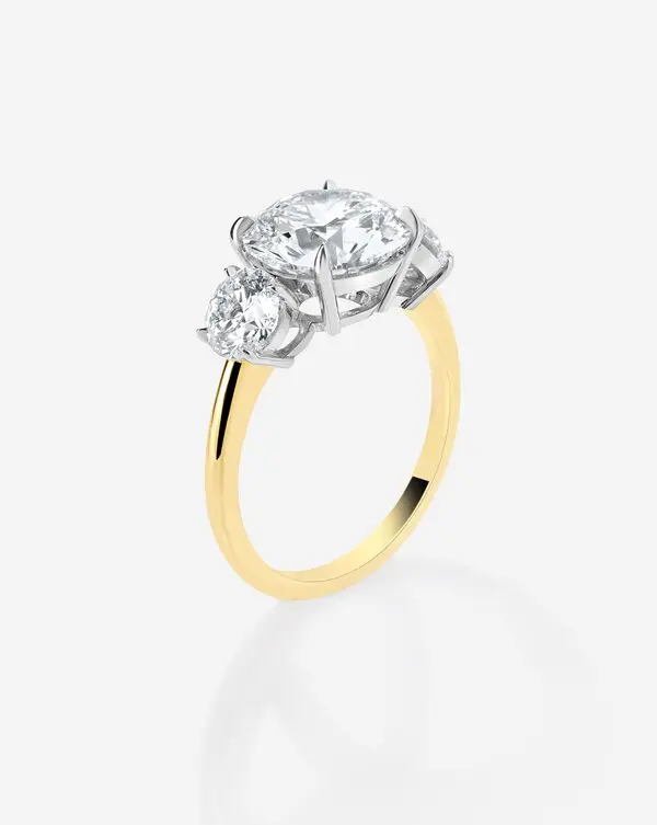 Ring Concierge 3.40 Ct. Round Lab Diamond Three Stone Engagement Ring