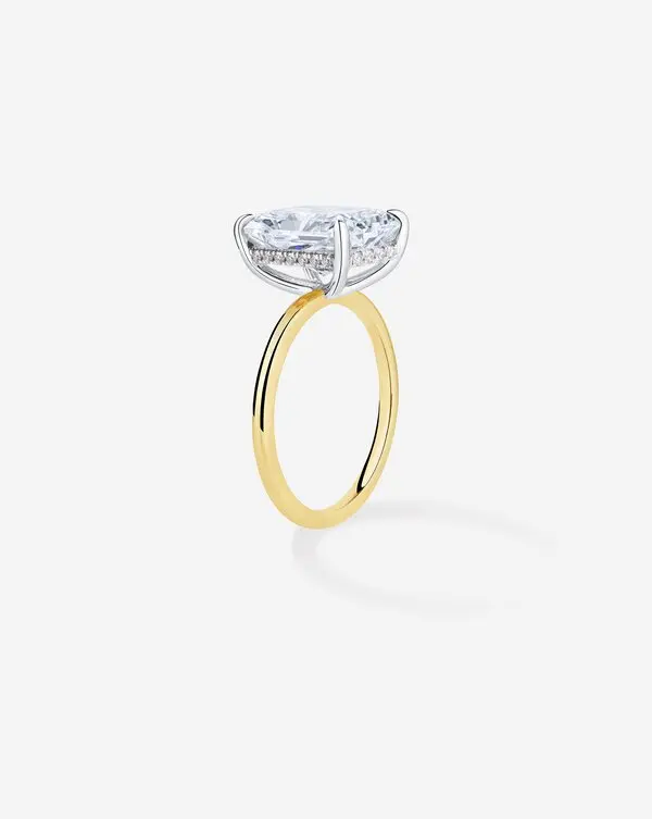 Ring Concierge 3.67 Carat Radiant Lab Diamond Engagement Ring In 14k Yellow With Platinum Prongs