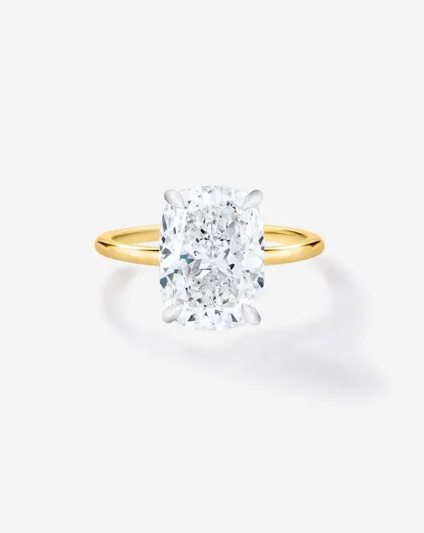 Ring Concierge 3.15 Ct. Cushion Lab Diamond Engagement Ring In 14k Yellow