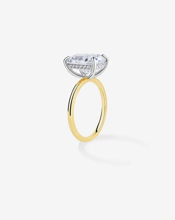 Ring Concierge 3.15 Ct. Cushion Lab Diamond Engagement Ring In 14k Yellow
