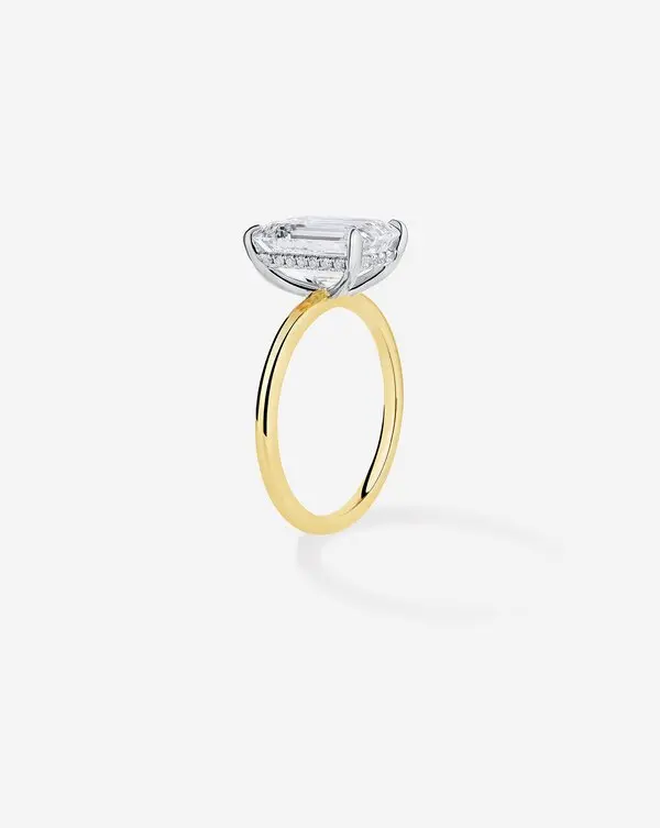 Ring Concierge 3.62 Carat Emerald Lab Diamond Engagement Ring In Whisper Thin® Hidden Halo Setting