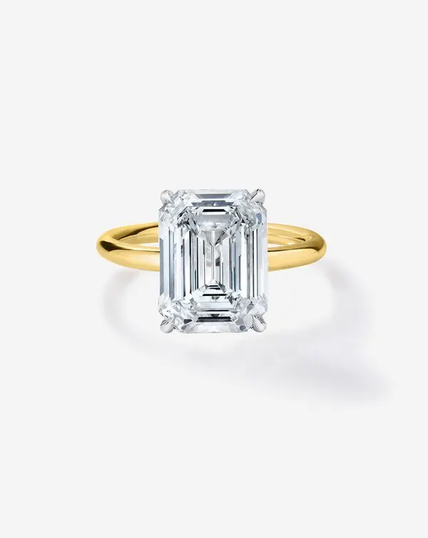 Ring Concierge Emerald Lab Diamond Solitaire Engagement Ring In 14k Yellow