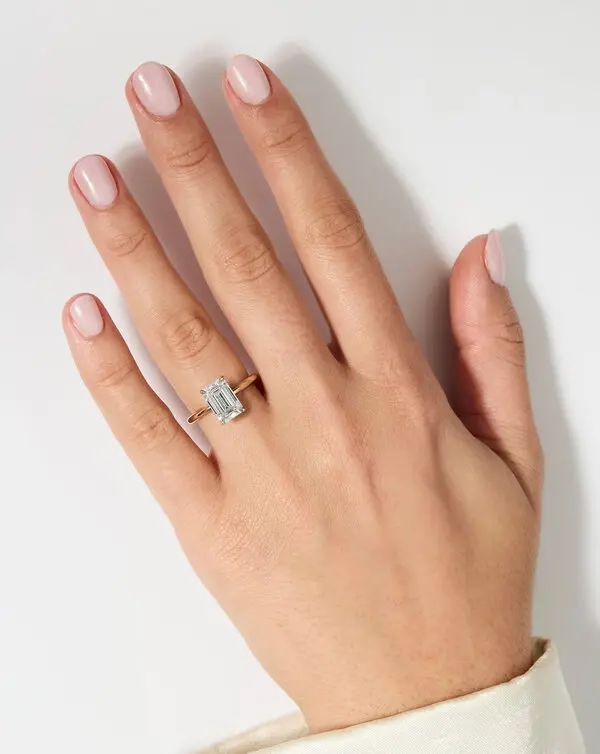Ring Concierge Emerald Lab Diamond Solitaire Engagement Ring In 14k Yellow