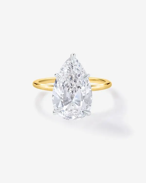 Ring Concierge 3.27 Ct. Pear Lab Diamond Engagement Ring In Whisper Thin® Hidden Halo