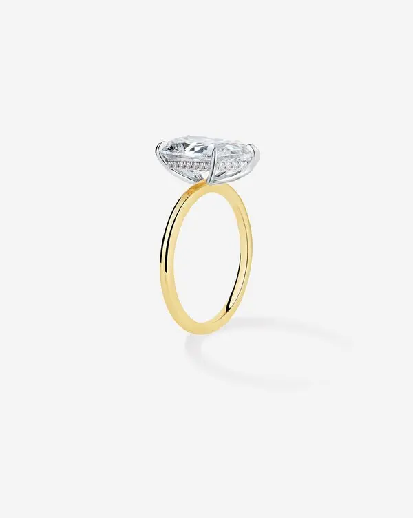 Ring Concierge 3.27 Ct. Pear Lab Diamond Engagement Ring In Whisper Thin® Hidden Halo