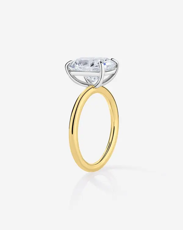 Ring Concierge 3.53 Carat Cushion Lab-grown Diamond Solitaire Engagement Ring In 14k Yellow