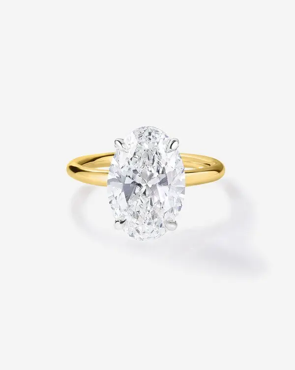 Ring Concierge 3.52 Ct. Oval Lab Diamond Solitaire Engagement Ring With Hidden Halo