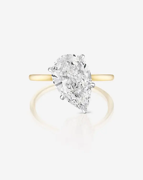 Ring Concierge 3.01 Ct. Pear Lab Diamond Slanted Whisper Thin® Hidden Halo Engagement Ring