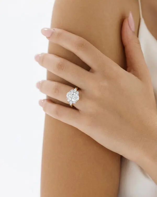 Ring Concierge 3.08 Ct. Oval Lab-grown Diamond Engagement Ring With Side Stones