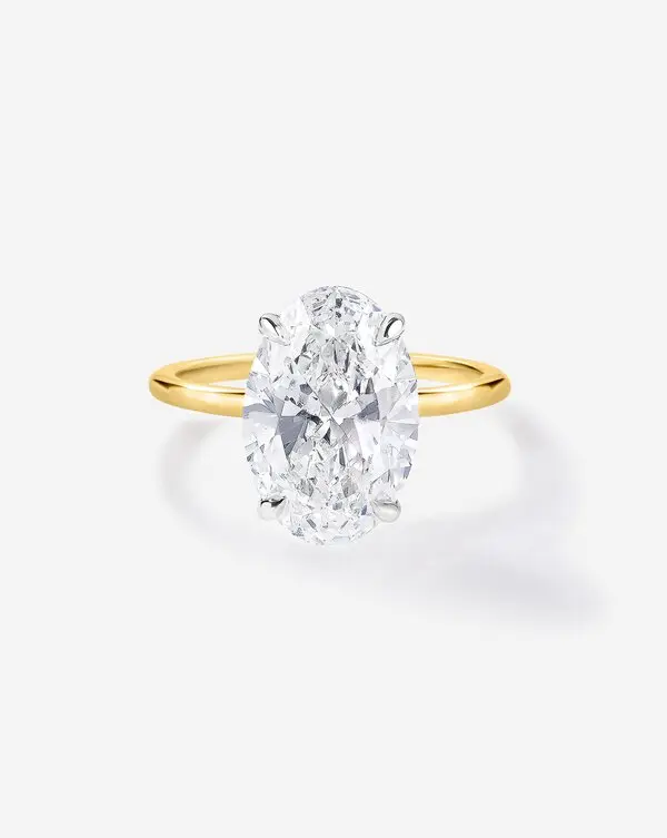 Ring Concierge 3.04 Carat Oval Lab-grown Diamond Engagement Ring In 14k Yellow