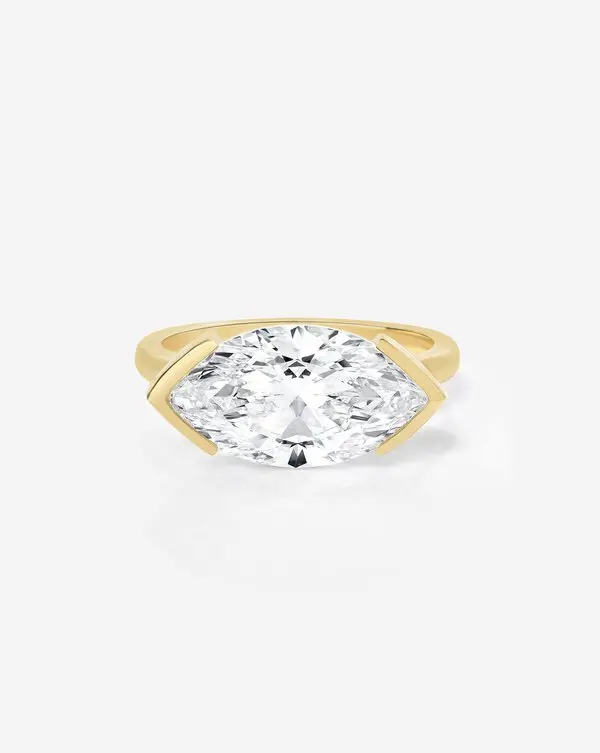 Ring Concierge 3.03 Carat Marquise Lab Diamond Engagement Ring In 14k Yellow